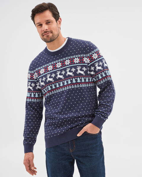 Australian Cotton Christmas Fair Isle Jumper | Target Australia
