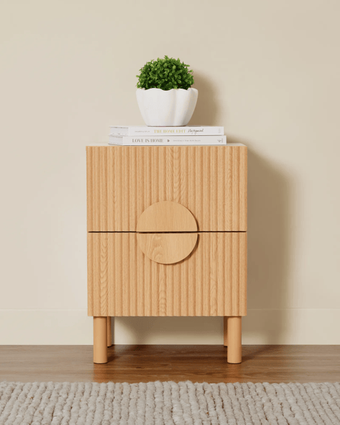 Ryan Ribbed Bedside Table - Anko | Target Australia