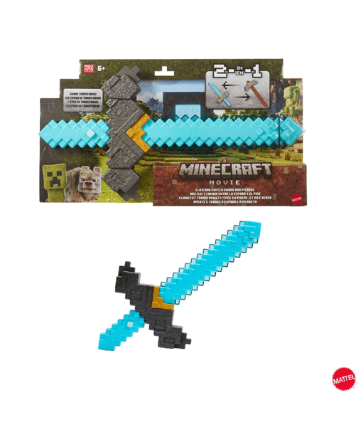 A Minecraft Movie 2-in-1 Click and Switch Sword and Pickaxe | Target ...