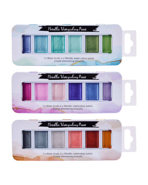 Anko Metallic Watercolour Paint- Assorted | Target Australia