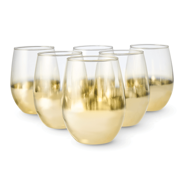 6 Gold Look Stemless Glasses - Anko | Target Australia