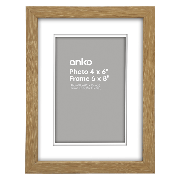 Photo Frame, 4" x 6", Natural - Anko | Target Australia
