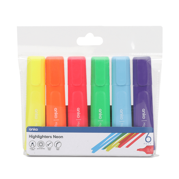 Neon Highlighters 6 Pack - Anko | Target Australia