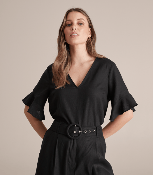 Preview Queenie Woven V-Neck Shell Top | Target Australia