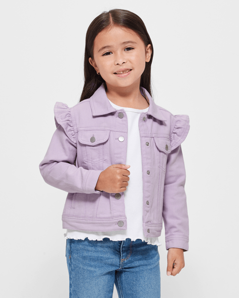 Denim Frill Sleeve Jacket | Target Australia