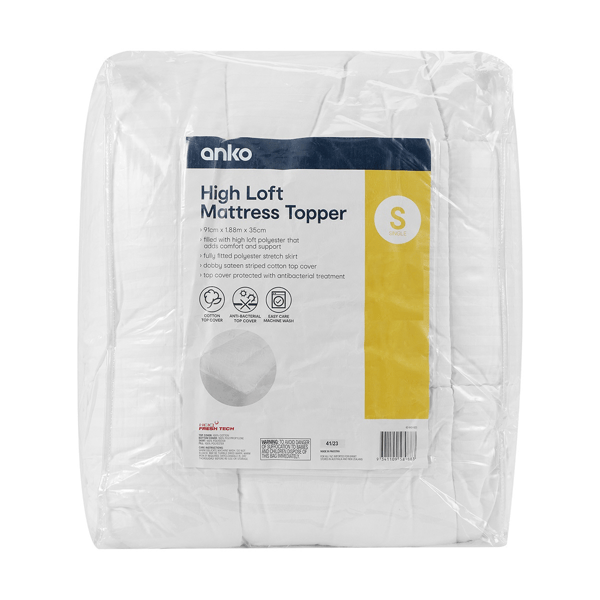High Loft Mattress Topper, Single Bed, White - Anko | Target Australia