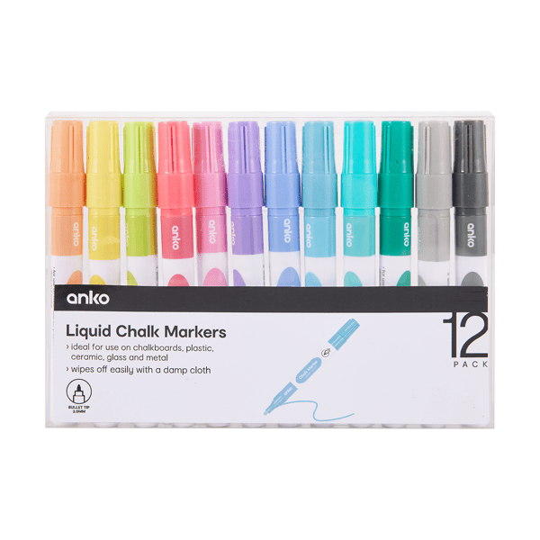 Liquid Chalk Markers, 12 Pack - Anko | Target Australia