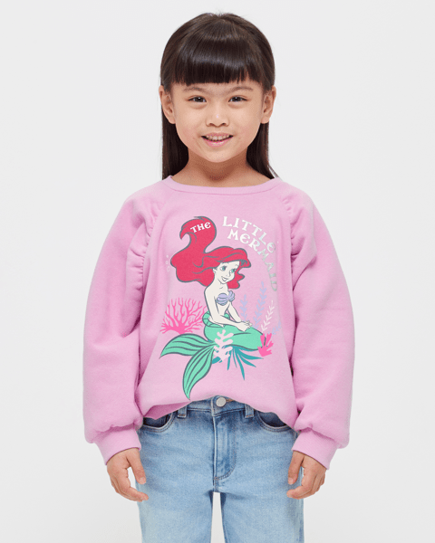 Disney Little Mermaid Gathered Sleeve Jumper | Target Australia