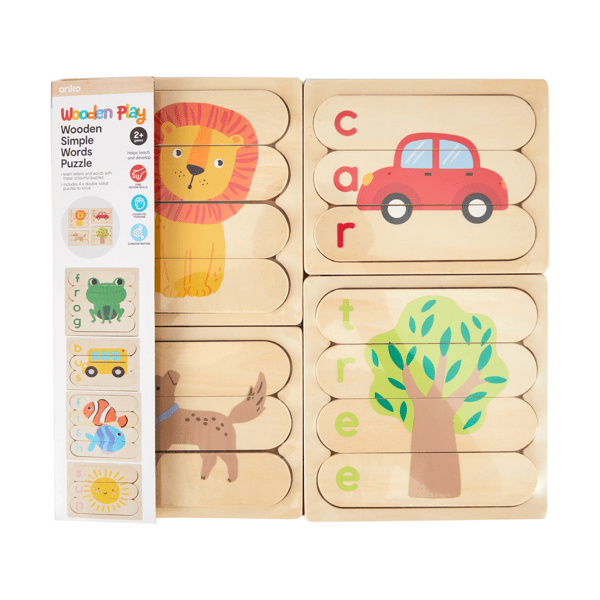 Wooden Play Simple Words Puzzle - Anko | Target Australia