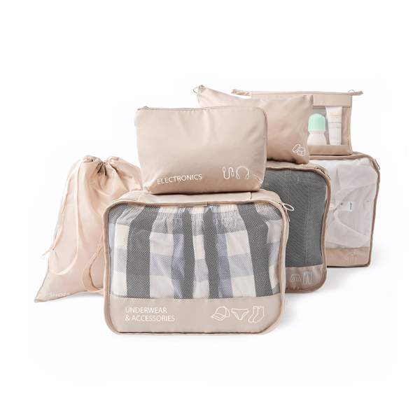 7 Piece Packing Cube, Beige - Anko | Target Australia