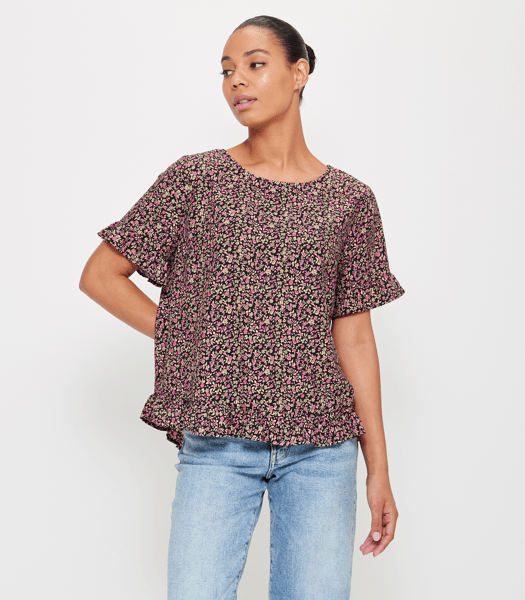 Viscose Frill Hem Ruffle Top | Target Australia
