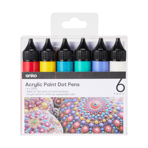 6 Pack Acrylic Paint Dot Pens - Anko | Target Australia