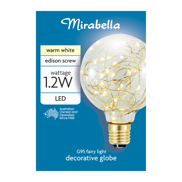 Mirabella E27 1.2W LED Warm White G95 Fairy Light Decorative Globe ...