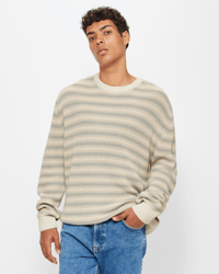 Rib Knit Jumper - Commons - Beige Stripe | Target Australia