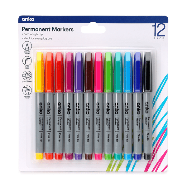 Permanent Markers 12 Pack - Anko | Target Australia