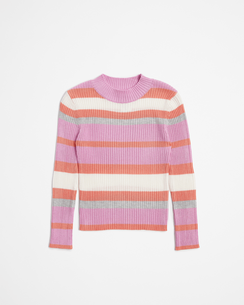 Mock Neck Rib Stripe Top | Target Australia