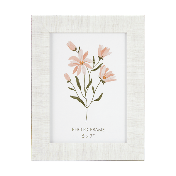 Linen Look Photo Frame, 5in. x 7in. (13cm x 18cm), White - Anko ...