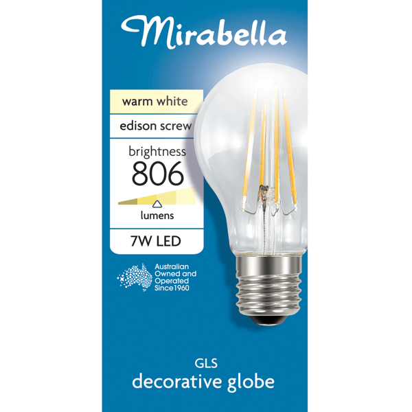 Mirabella E27 7W LED GLS Filament Bulb | Target Australia