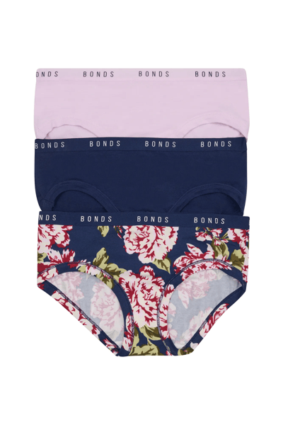 Bonds 3 Pack Cottontails Midi Briefs - 70K Vintage Bloom/Wildest Dreams ...