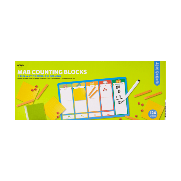 124 Piece Mab Counting Blocks - Anko | Target Australia