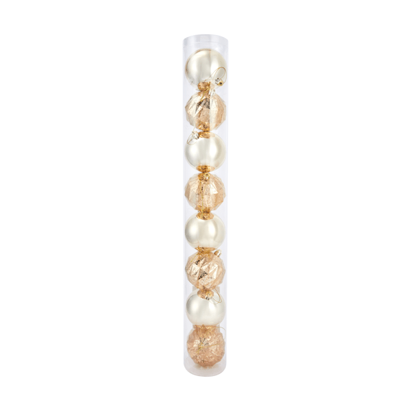 8 Pack 8cm Baubles, Gold Look - Anko | Target Australia