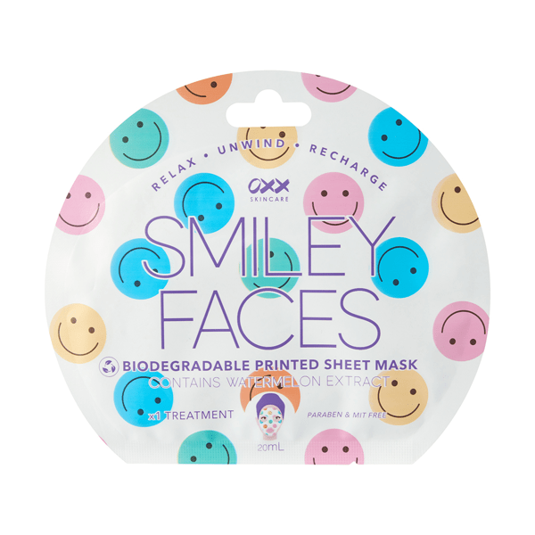 Smiley Faces Printed Sheet Mask - OXX Skincare | Target Australia