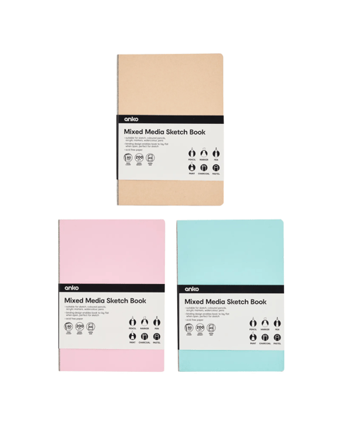 Anko Mixed Media Sketch Book - Assorted | Target Australia