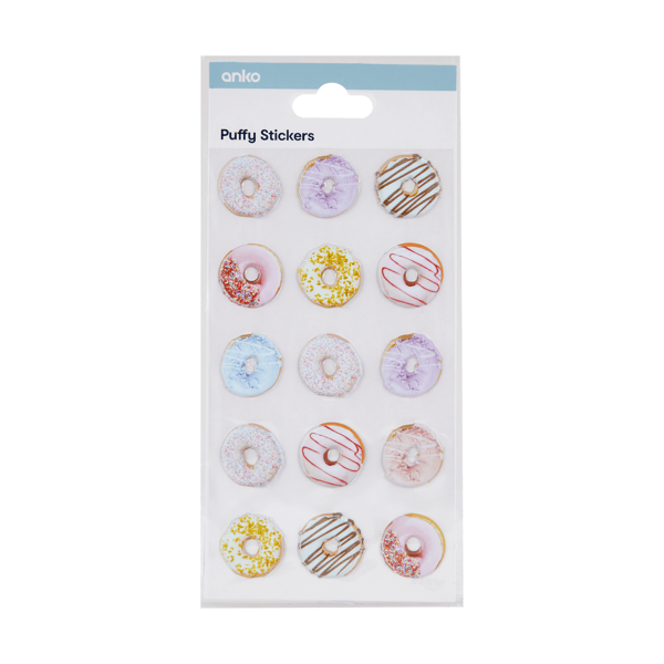 Puffy Stickers Sheet, Donut - Anko | Target Australia