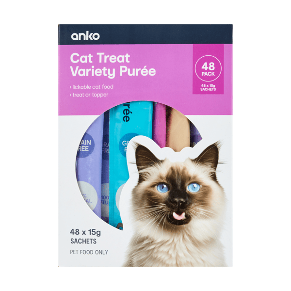 48 Pack Cat Treat Puree Sachets Variety - Anko | Target Australia