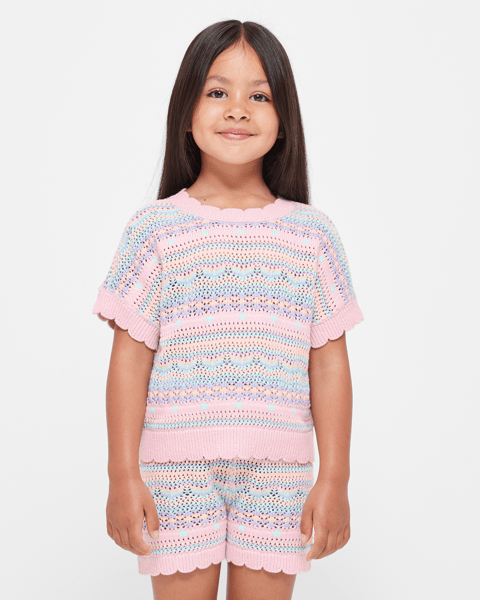 Crochet Stripe Top and Short 2 Piece Set | Target Australia