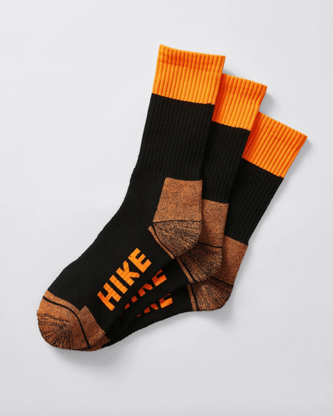 3 Pack Work Technology Hike Socks - Orange | Target Australia
