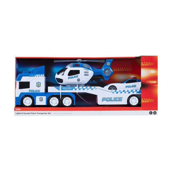Lights & Sounds Police Transporter Set - Anko | Target Australia