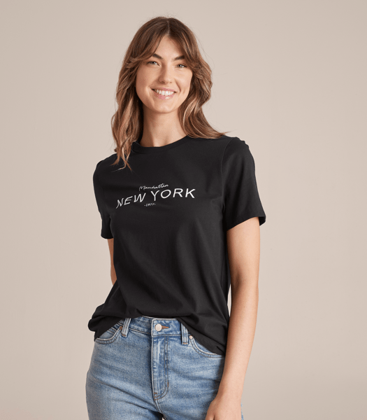 Fitted Printed Crew T-Shirt | Target Australia