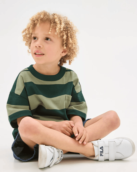 Australian Cotton T-Shirt - Green Stripe | Target Australia