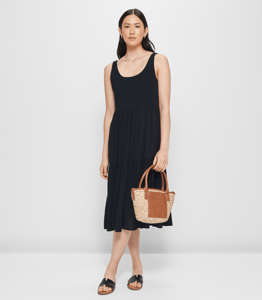 Mixed Woven Midi Dress | Target Australia