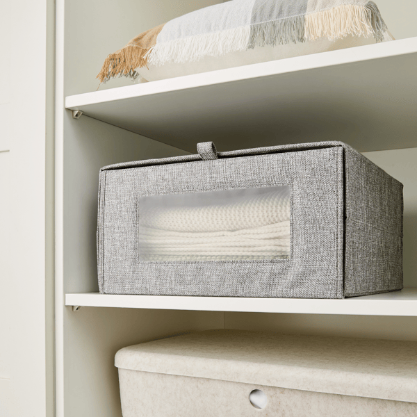 Anko Linen Look Clothing Storage Box - Charcoal | Target Australia