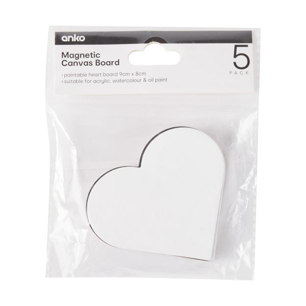 5 Pack Magnetic Canvas Board, Heart - Anko | Target Australia