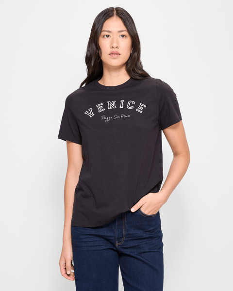 Fitted Printed Crew T-Shirt | Target Australia