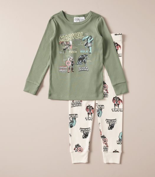 Marvel Comics Cotton Rib Pyjama Set | Target Australia