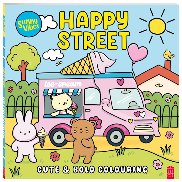 Sunny Vibes Happy Street Cute & Bold Colouring Book | Target Australia
