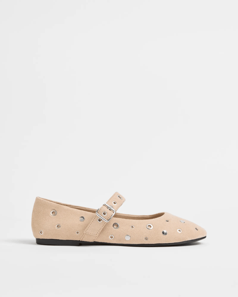 Eyelet Ballet Flat - Ava - Light Tan | Target Australia