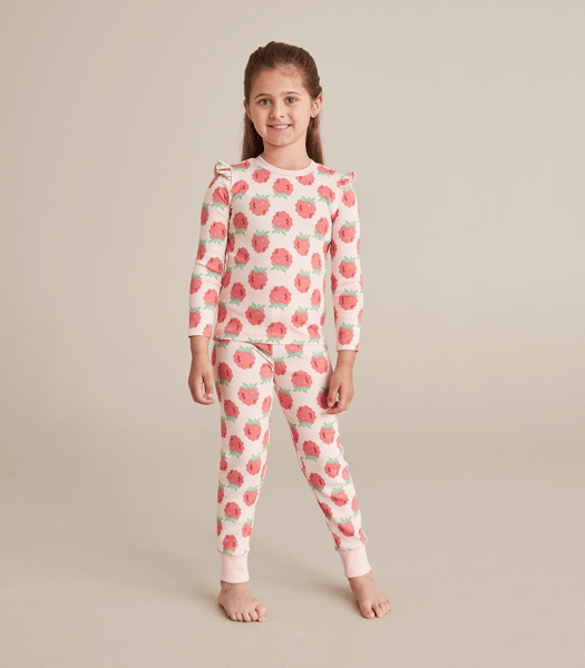 Organic Cotton Rib Raspberry Pyjama Set | Target Australia
