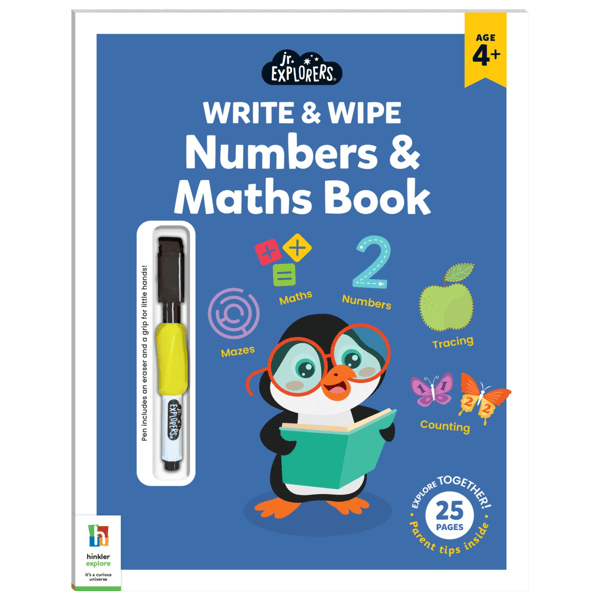 Junior Explorers: Write and Wipe Numbers and Maths Book | Target Australia