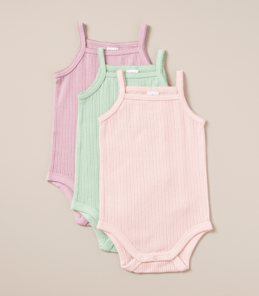 3 Pack Baby Organic Cotton Singlet Bodysuits | Target Australia