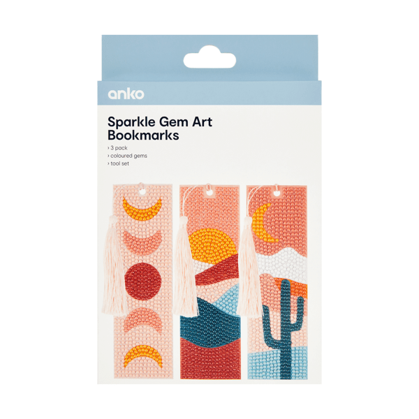 3 Pack Sparkle Gem Art, Bookmarks - Anko | Target Australia