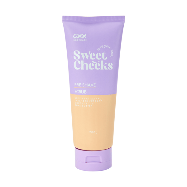 Sweet Cheeks Pre-Shave Scrub 200ml, Aloe Vera Extract, Lavender Extract ...