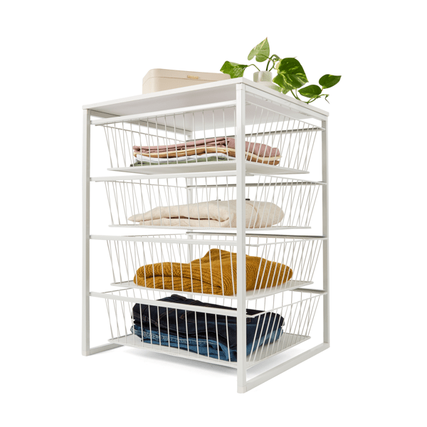 Mesh and Wire 4 Drawer Unit, White - Anko | Target Australia