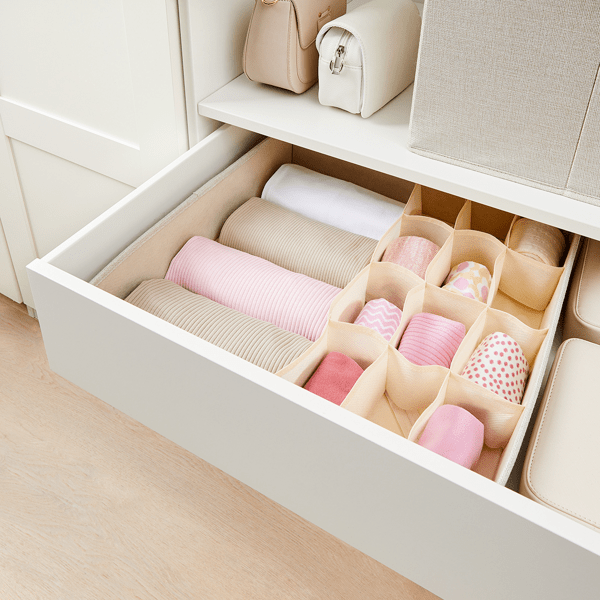 Linen Look Multi Grid Organiser, Beige - Anko | Target Australia