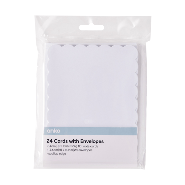 Cards with Envelopes, 24 Pack, White - Anko | Target Australia