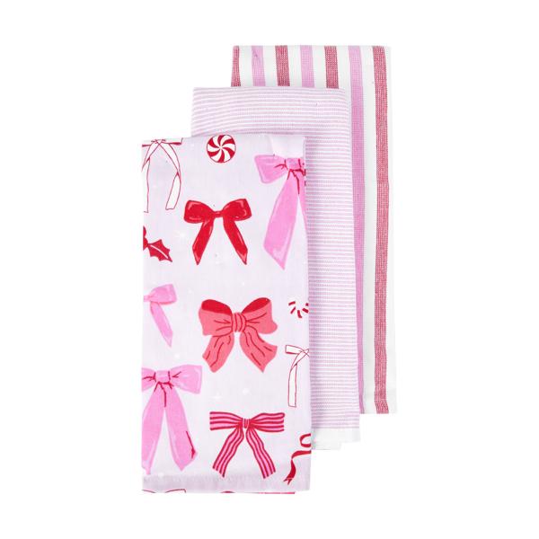 3 Pack Pink Bow Tea Towels - Anko | Target Australia